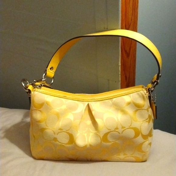 Coach | Bags | Yellow Mini Coach Signature Bag W Signature Tag | Poshmark